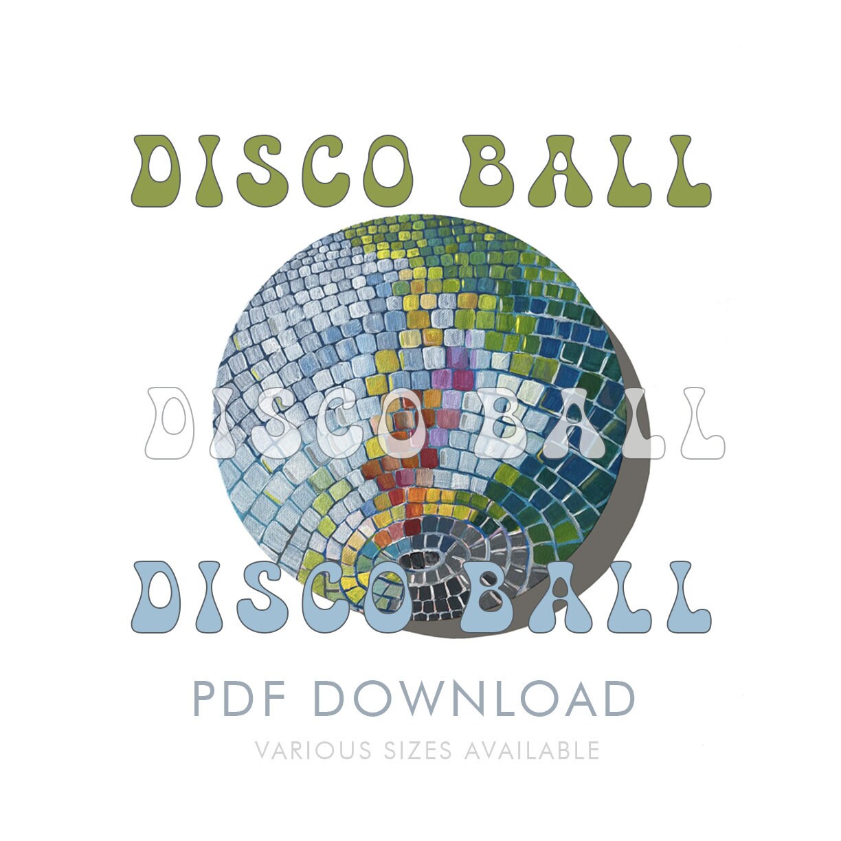 Disco Ball Print of Original Painting // Various Sizes Available ...