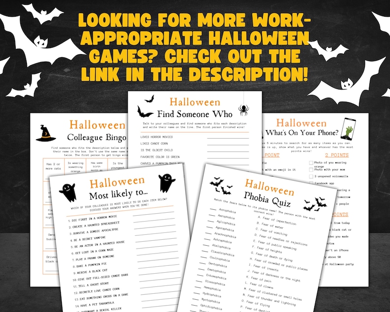 Office Halloween Bingo Game: Printable Colleague Party Activity (PDF ...