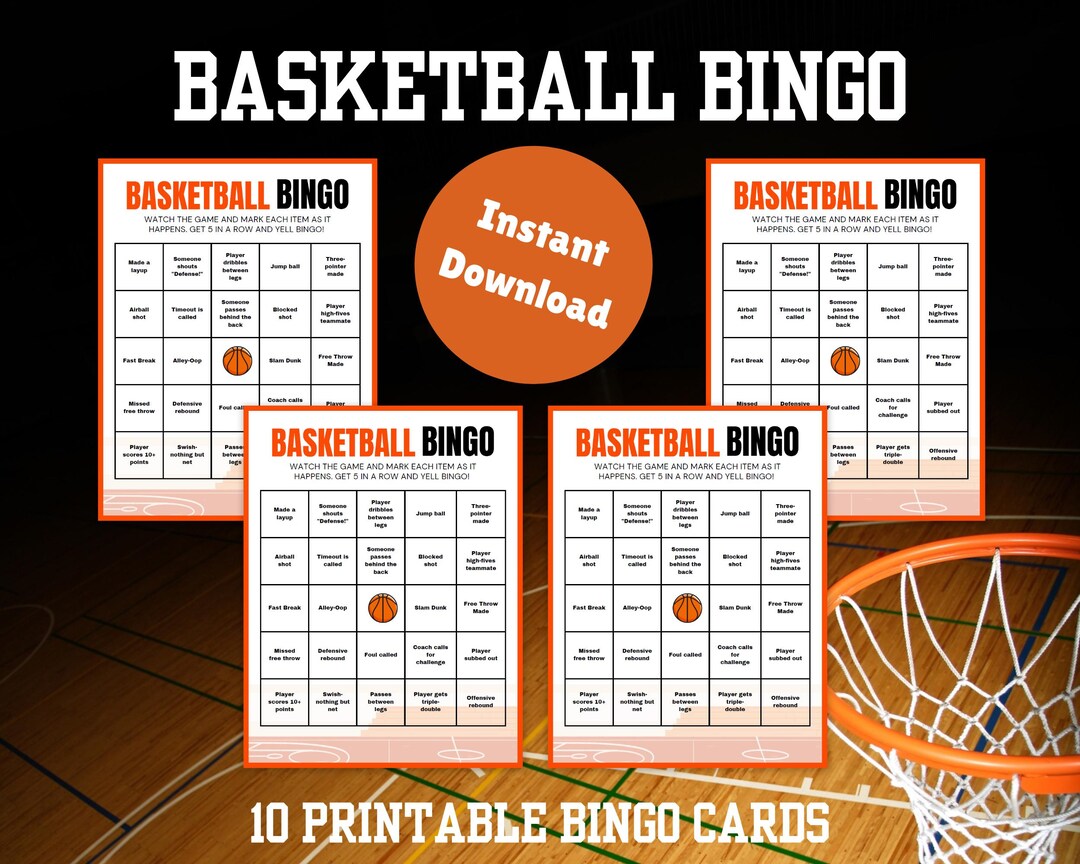 Basketball Watch Party Bingo Cards: Printable Game (digital Download ...