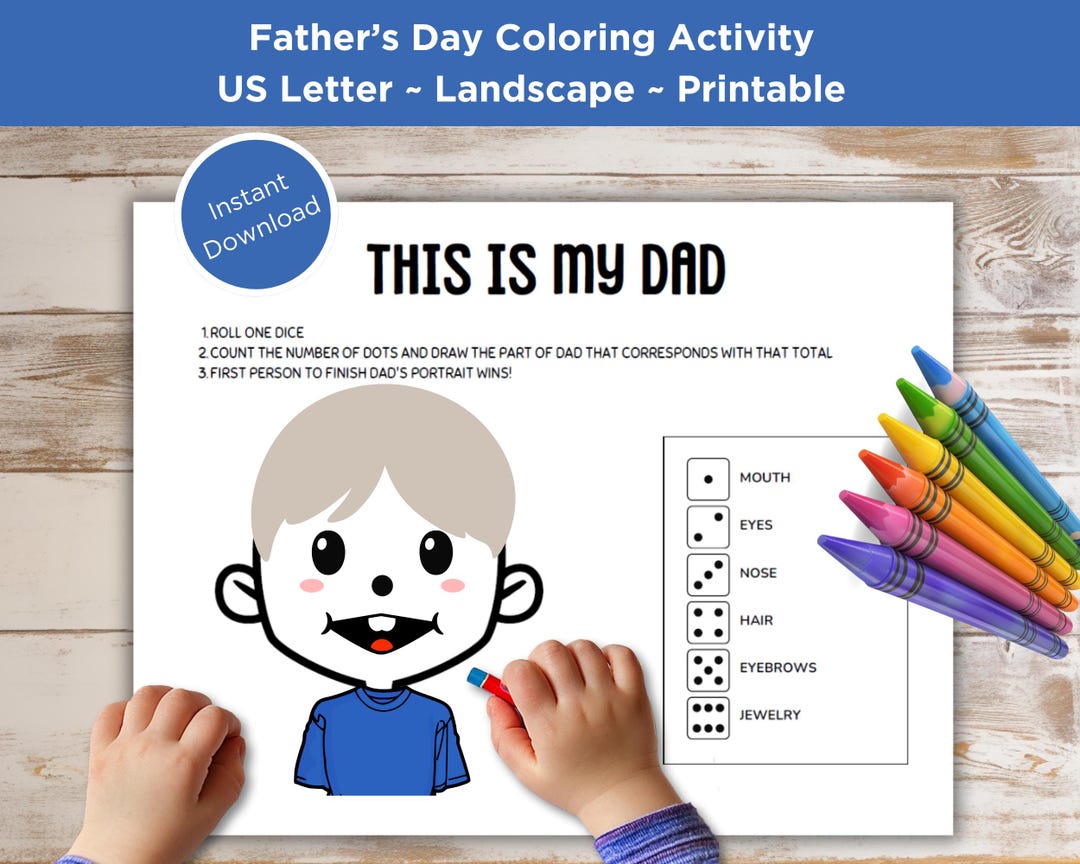 Father's Day Coloring Activity: This is My Dad Game (digital Download ...