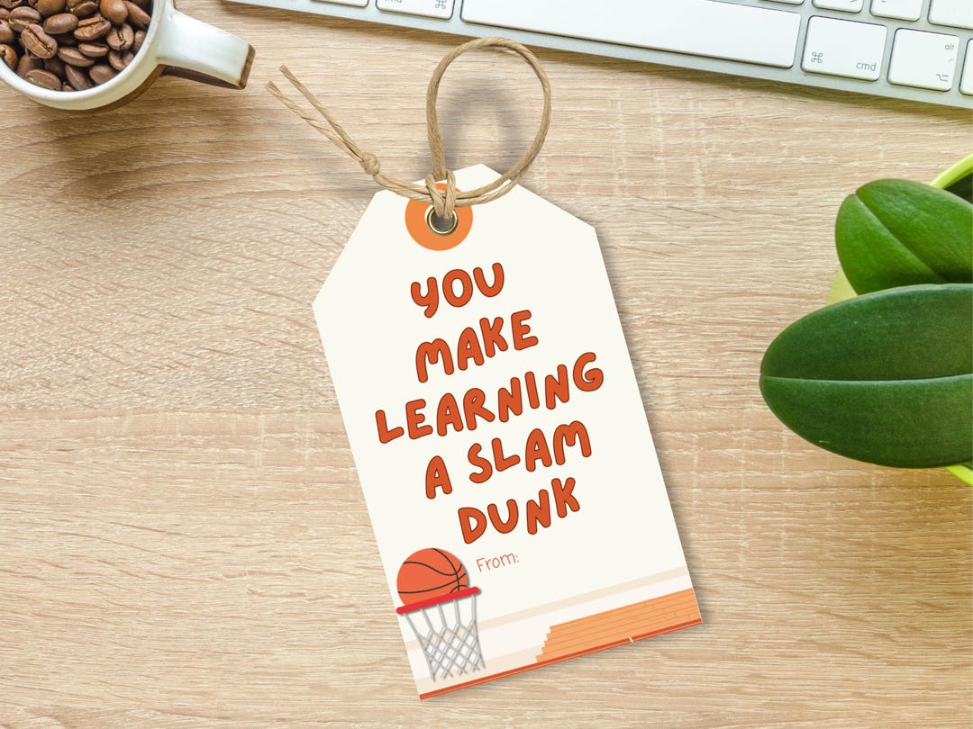 Basketball Teacher Appreciation Gift Tag: Printable Thank You Tag ...