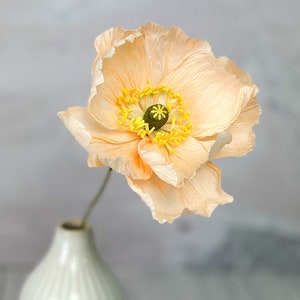 Crepe Paper Flowers, Single Icelandic Poppy Stem - Etsy