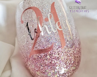 21st Wine Glass | Etsy