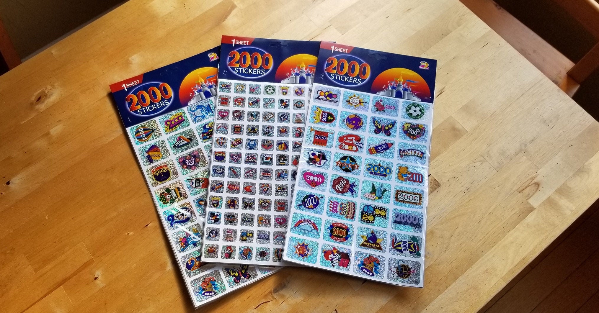 Millennium Sticker Sheets Set of 3 - Twin Seven Year 2000 Stickers ...