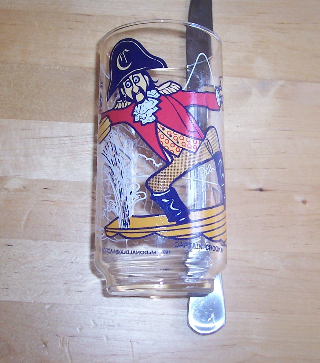 Vintage Mcdonald's Captain Crook Glass - 70s 1970s Fast Food ...