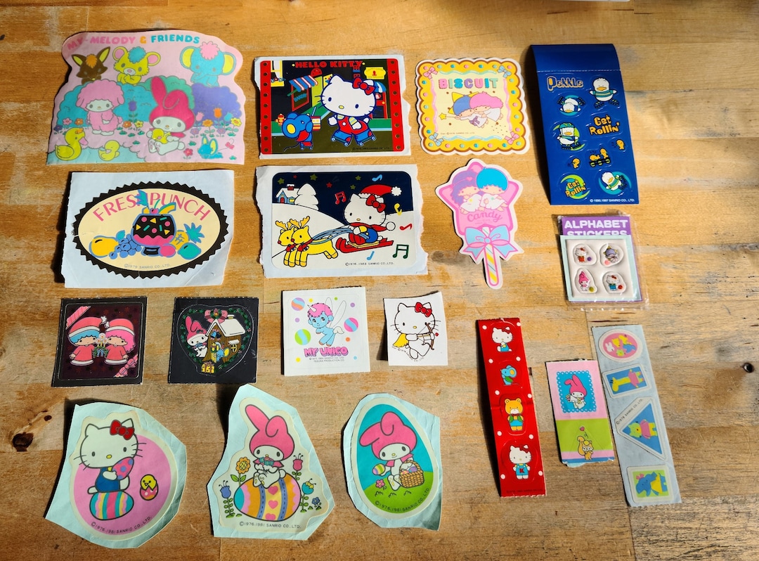 Vintage Sanrio Hello Kitty Stickers - Easter Biscuit Foil My Melody ...