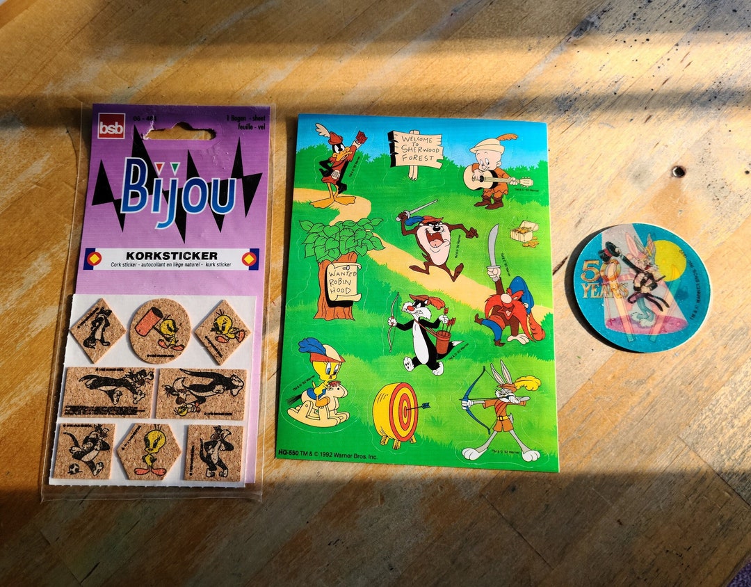 Vintage Looney Tunes Stickers - Sherwood Forest Sheet - Sylvester and ...