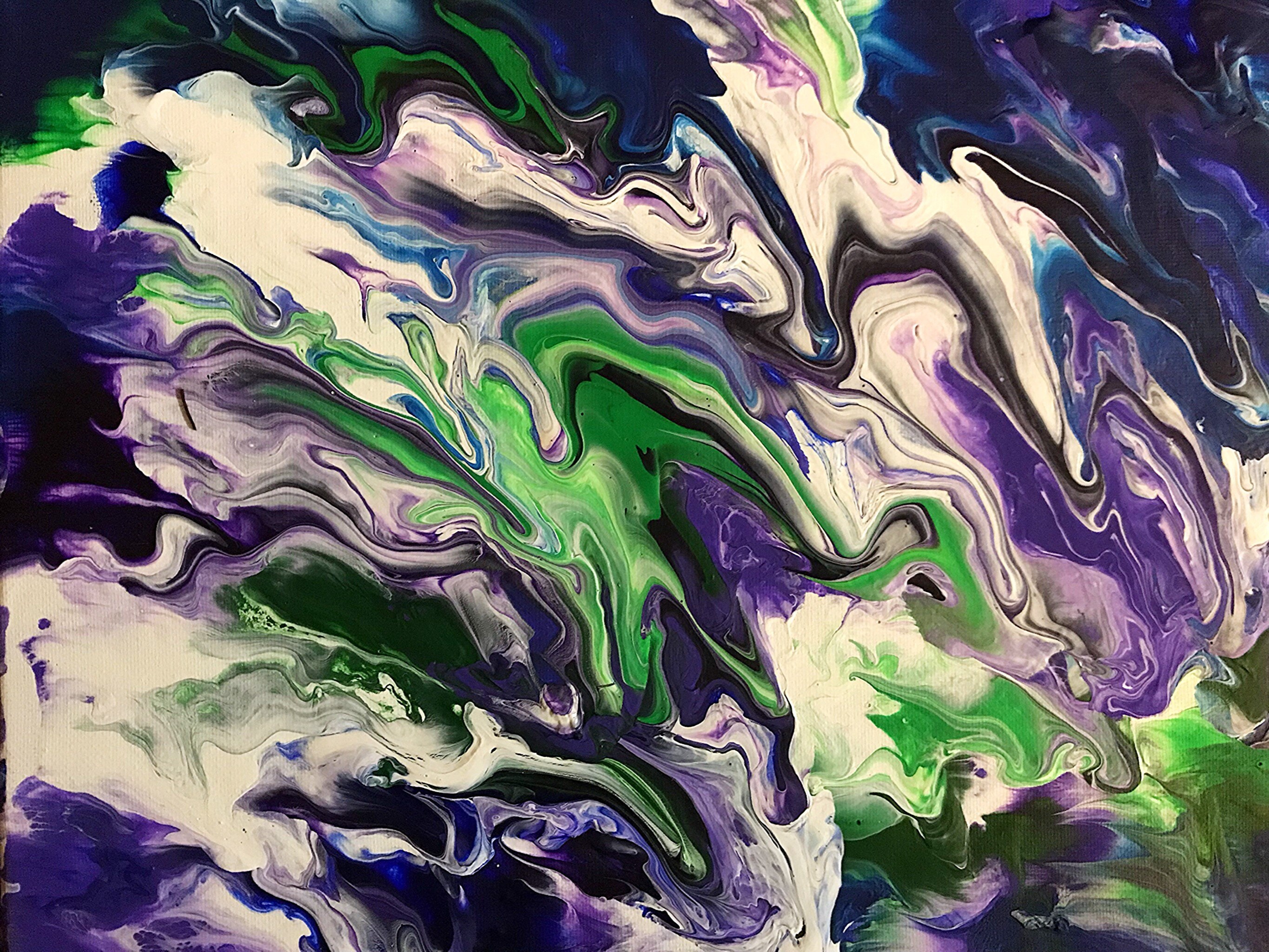 Wax Rain 11x14 Peinture abstraite de fluide acrylique À la | Etsy