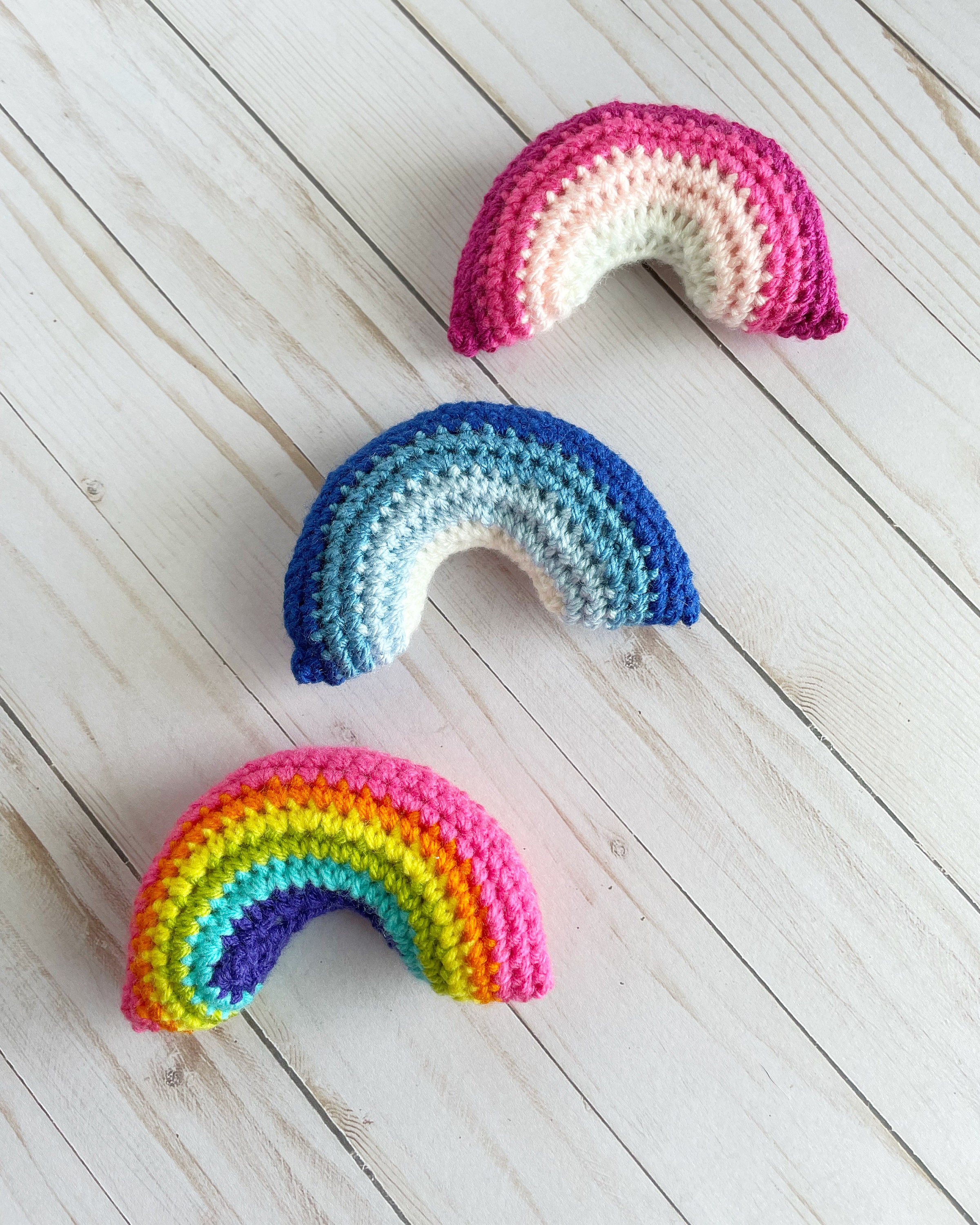 Rainbow Plushie Crochet Stuffed Rainbow With Rattle Insert - Etsy