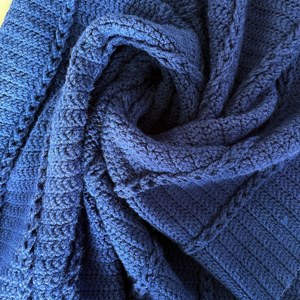 Blue Crochet Blanket - Etsy