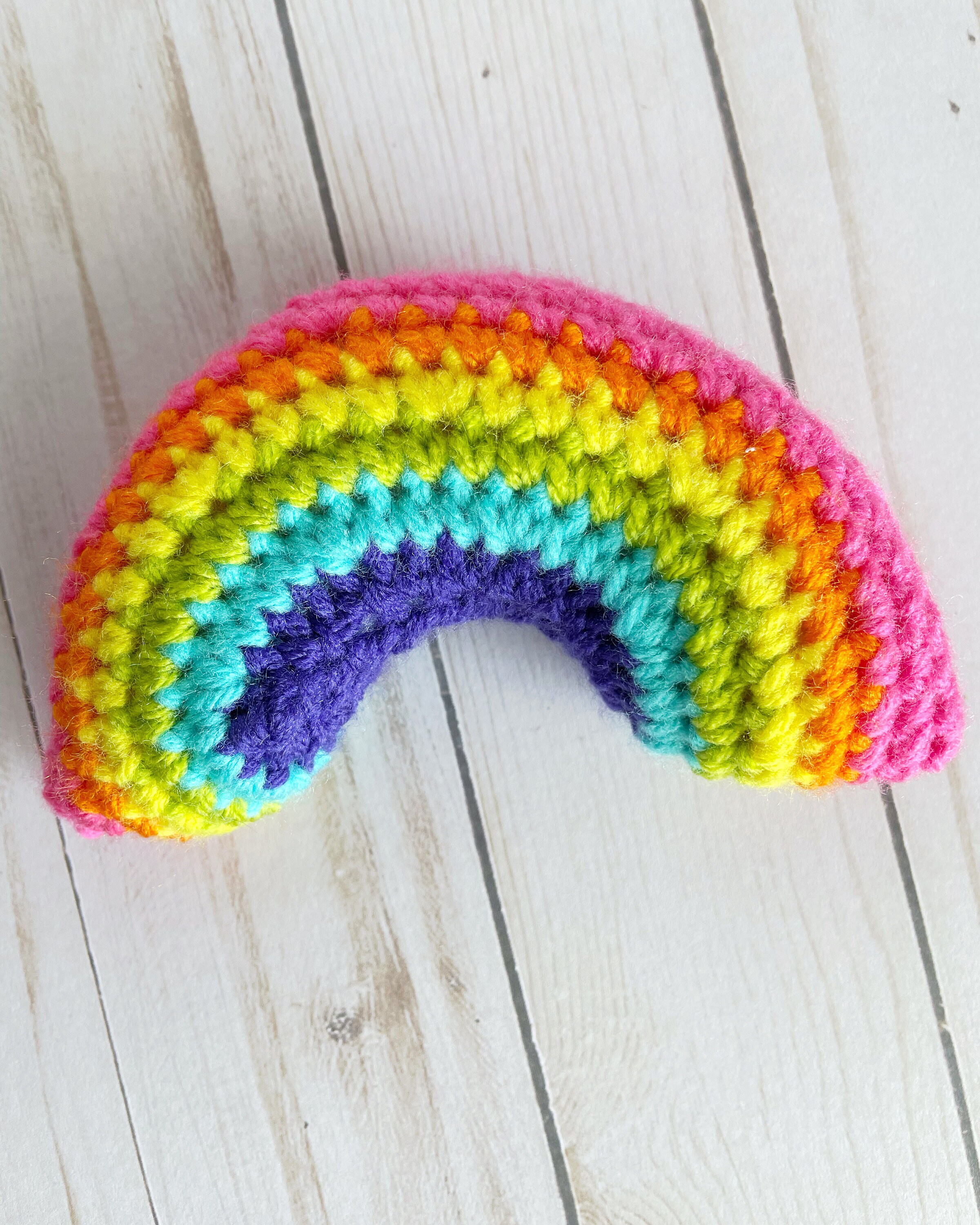 Rainbow Plushie Crochet Stuffed Rainbow With Rattle Insert - Etsy