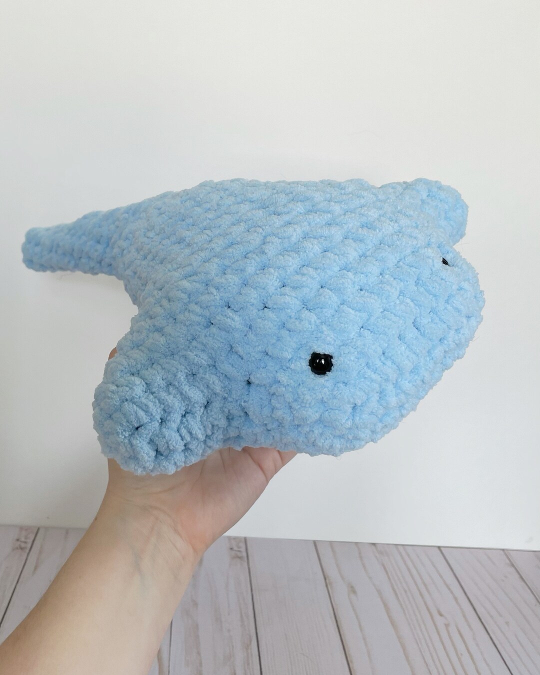 Blue Stingray Plushie, Crochet Stuffed Animal Stingray - Etsy