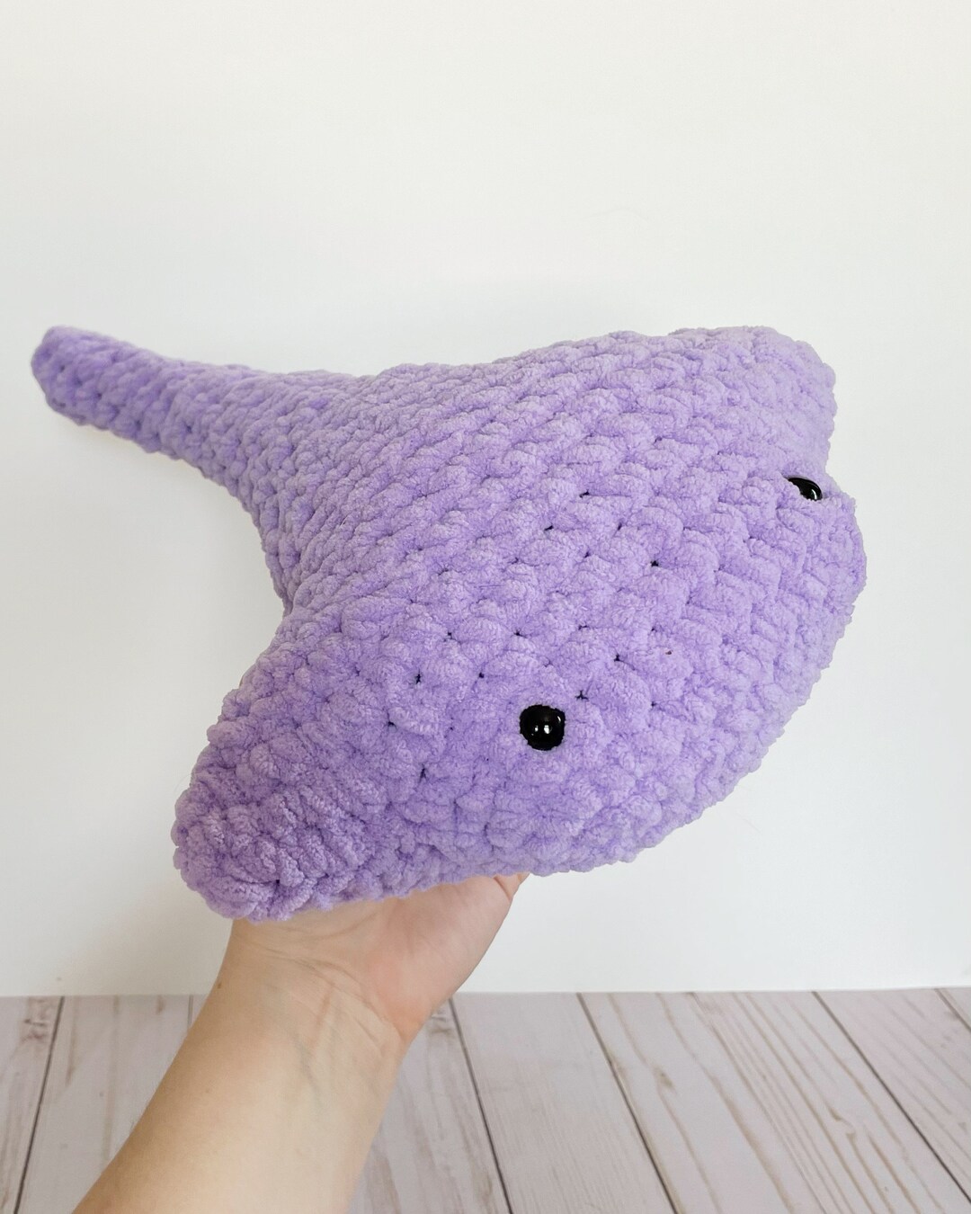 Purple Stingray Plushie, Crochet Stuffed Animal Stingray - Etsy