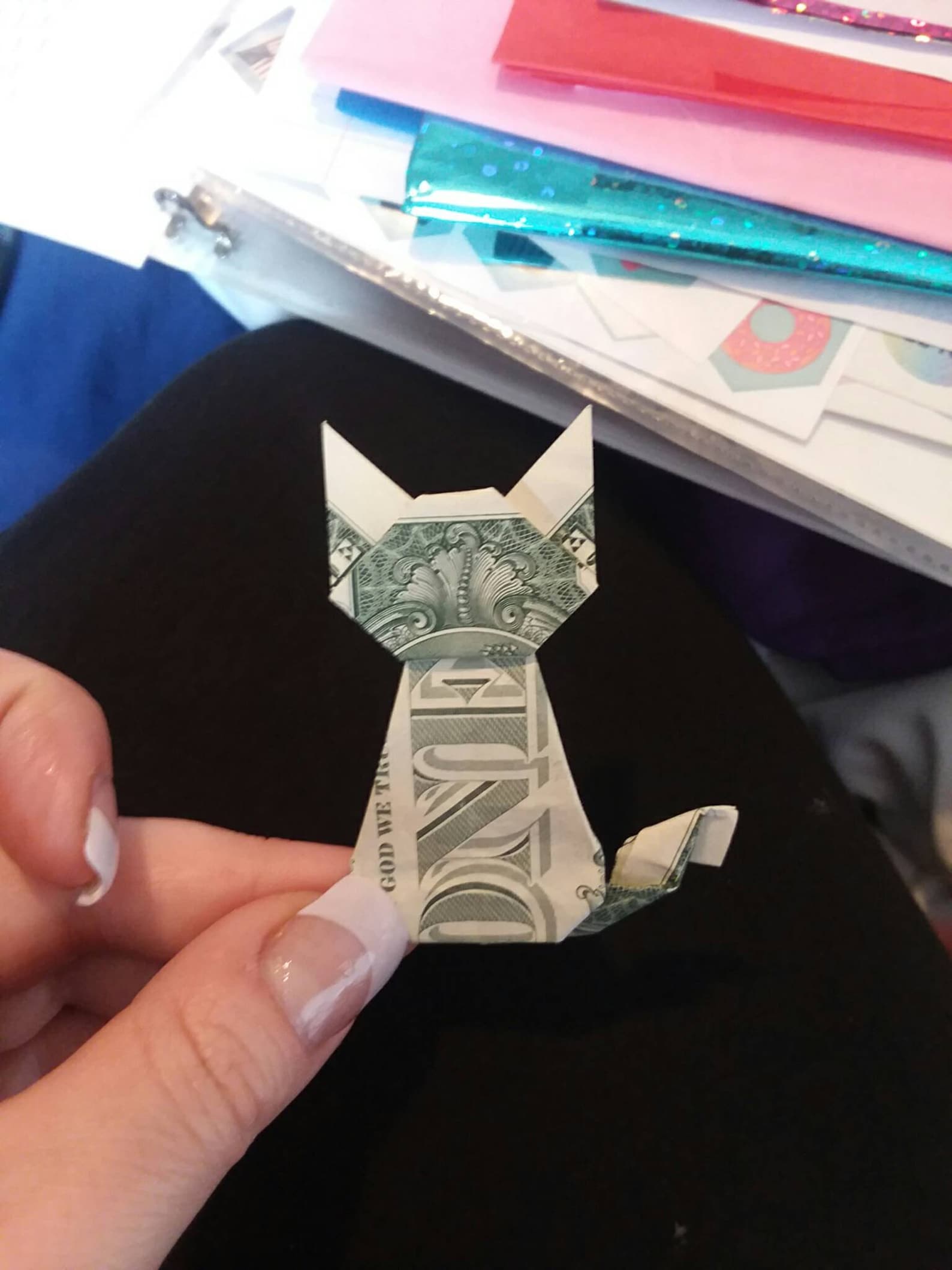 Dollar Bill Origami Cat Handmade Money Origami Gift | Etsy
