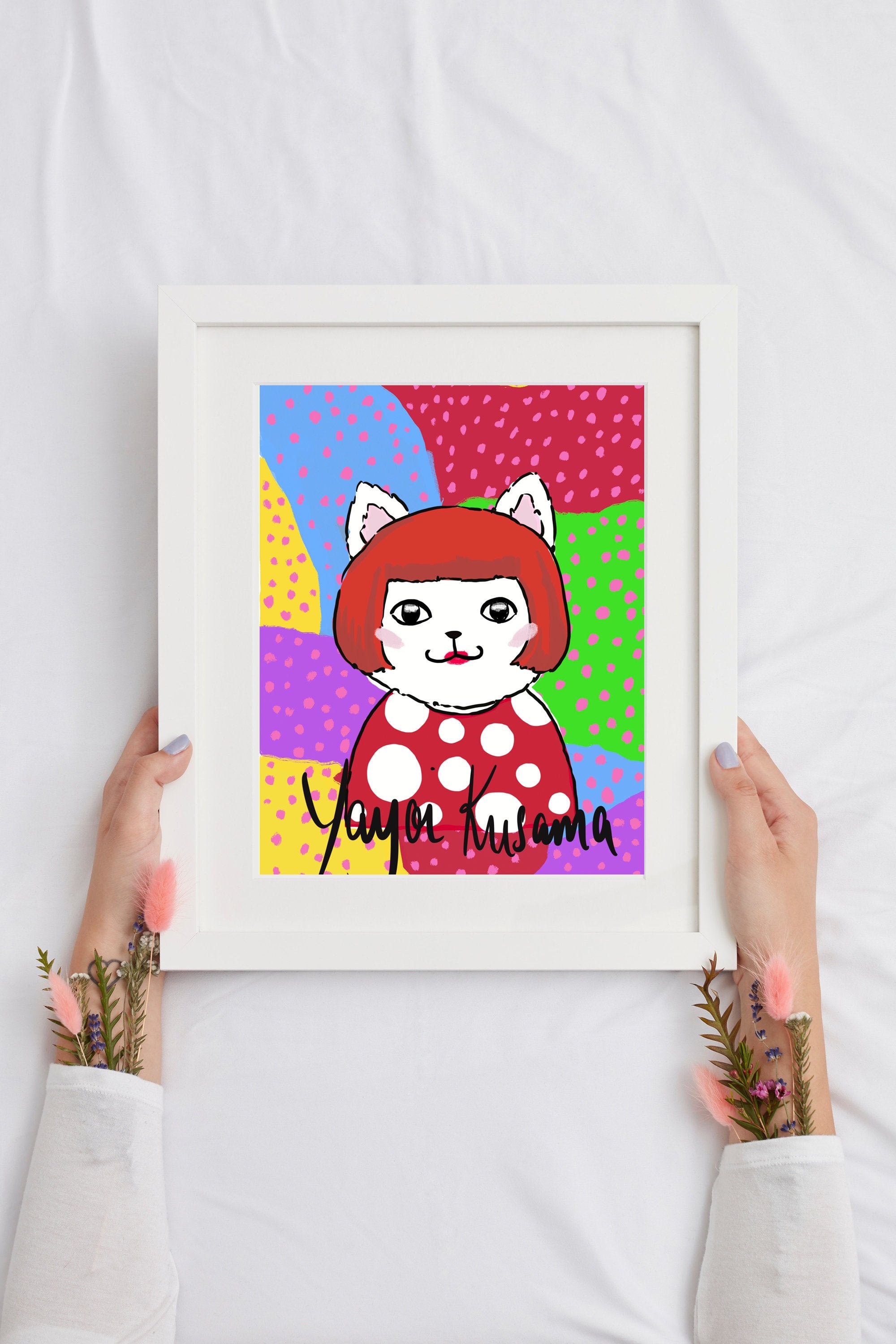 Yayoi Kusama Cat A4 Print Wall Art Cat Illustration Yayoi - Etsy UK