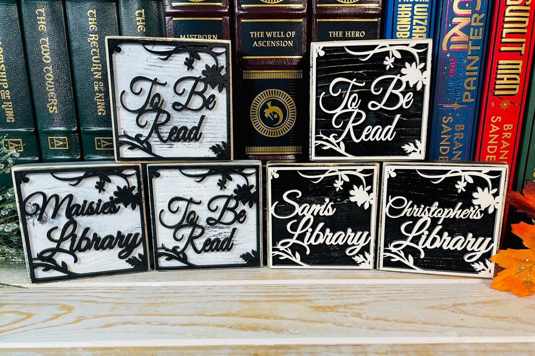 Personalised Library Sign, to Be Read Sign, Bookcase Sign, Library ...