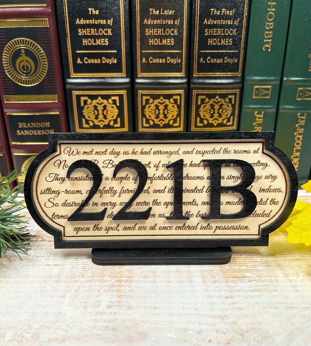 Sherlock Holmes Sign, 221b Sign, Classic Book Decor, Library Decor ... Sherlock Holmes Sign, 221b Sign, Classic Book Decor, Library Decor ...