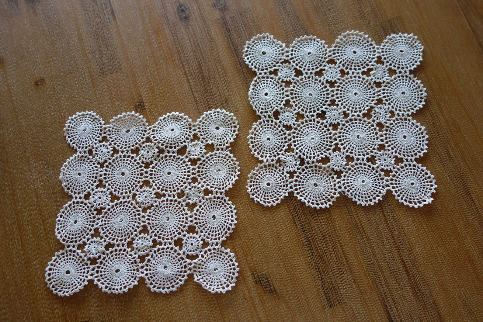 Crochet Doily | Square Crocheted Doilies | Handmade Doilies | Beige ...