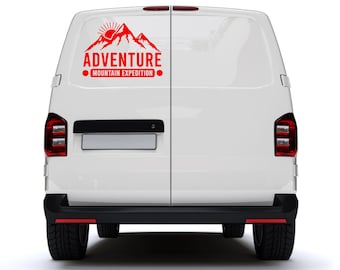 Vinyl Crescent Moon & Mountains Decal Sticker Campervan Window Decal ...