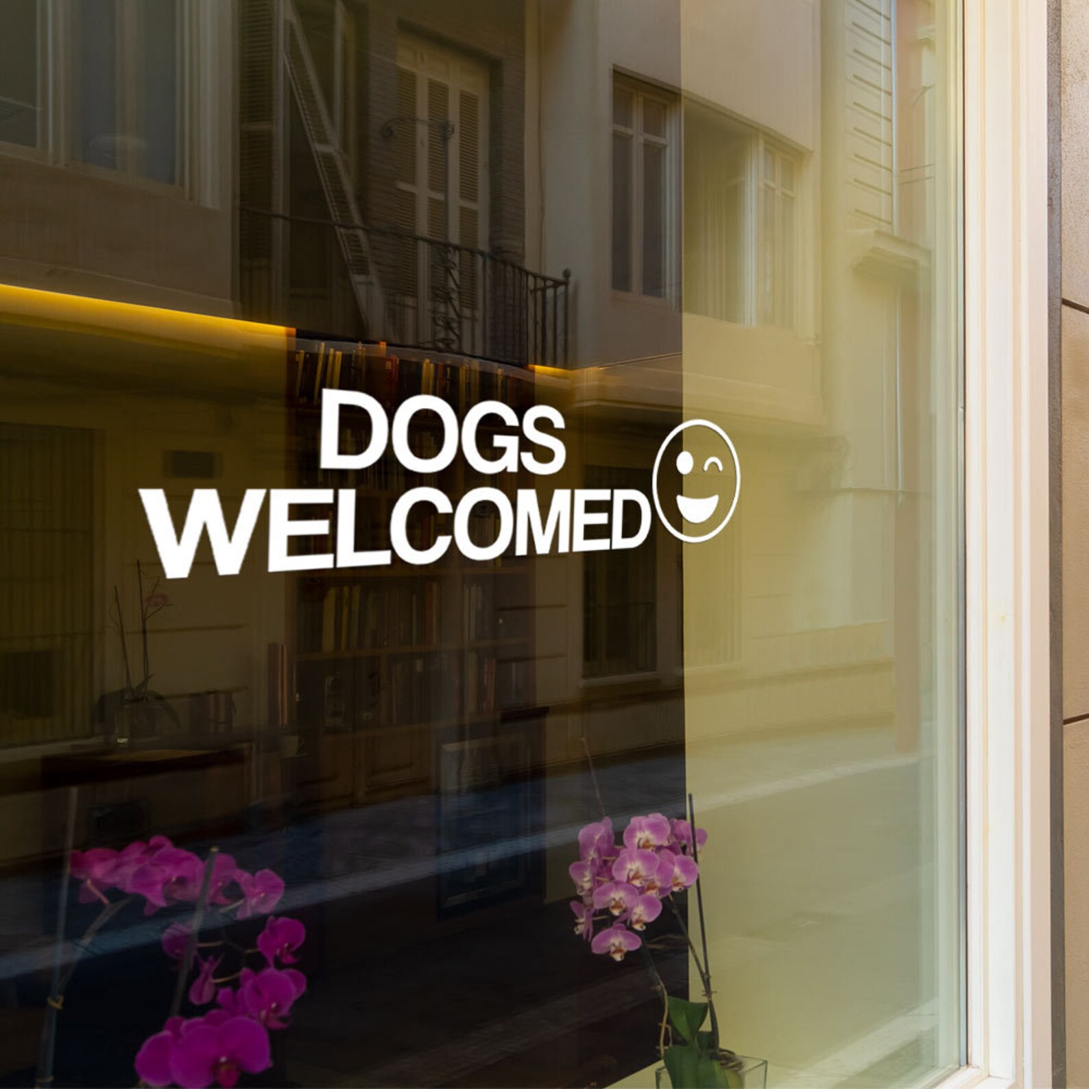 Dogs Welcomed Window Sticker, Dog Friendly Window Decal, Pet Friendly ...