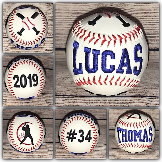 Embroidered Baseball Personalized Baseball Monogrammed | Etsy