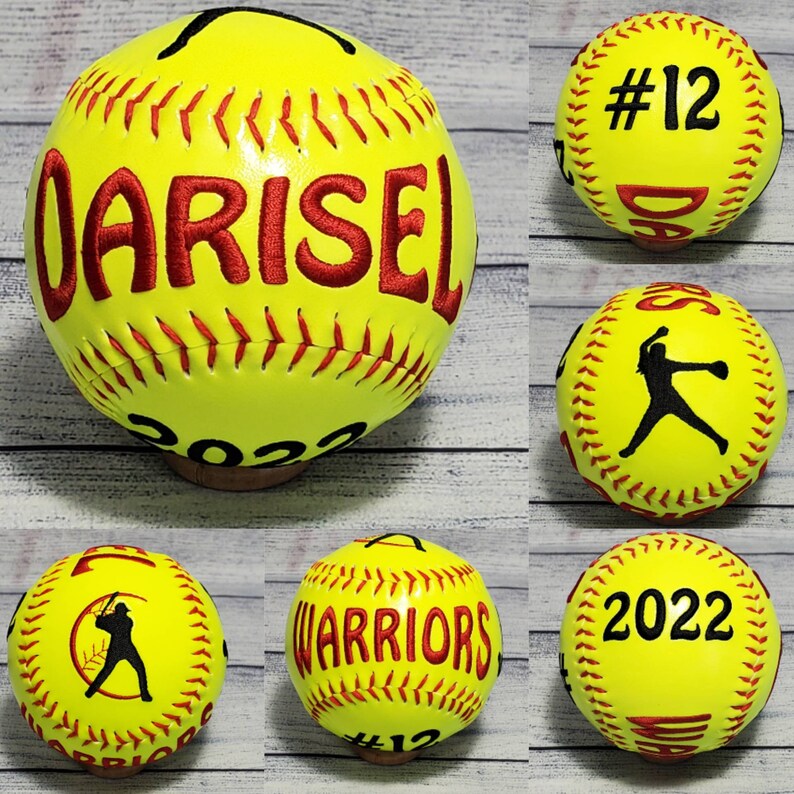 Embroidered Softball Personalized Softball Monogrammed - Etsy