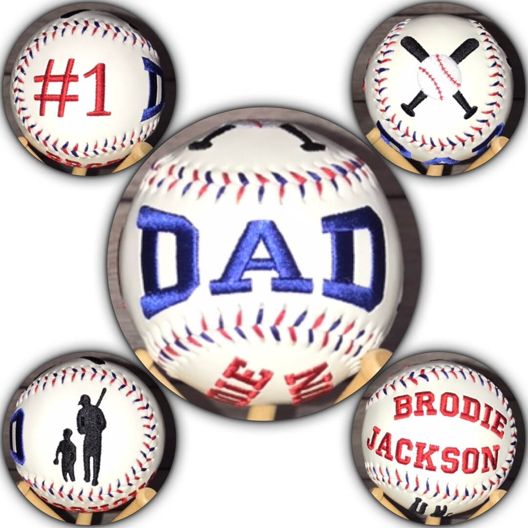 Dad or Coach Embroidered Baseball Personalized Baseball Monogrammed ...
