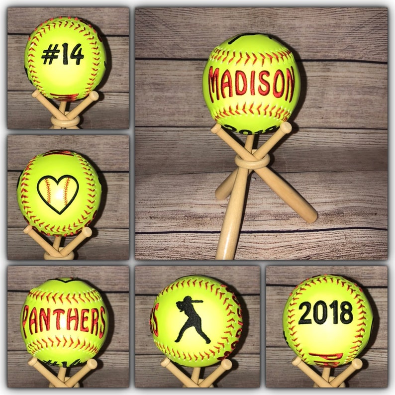 Embroidered Softball Personalized Softball Monogrammed - Etsy