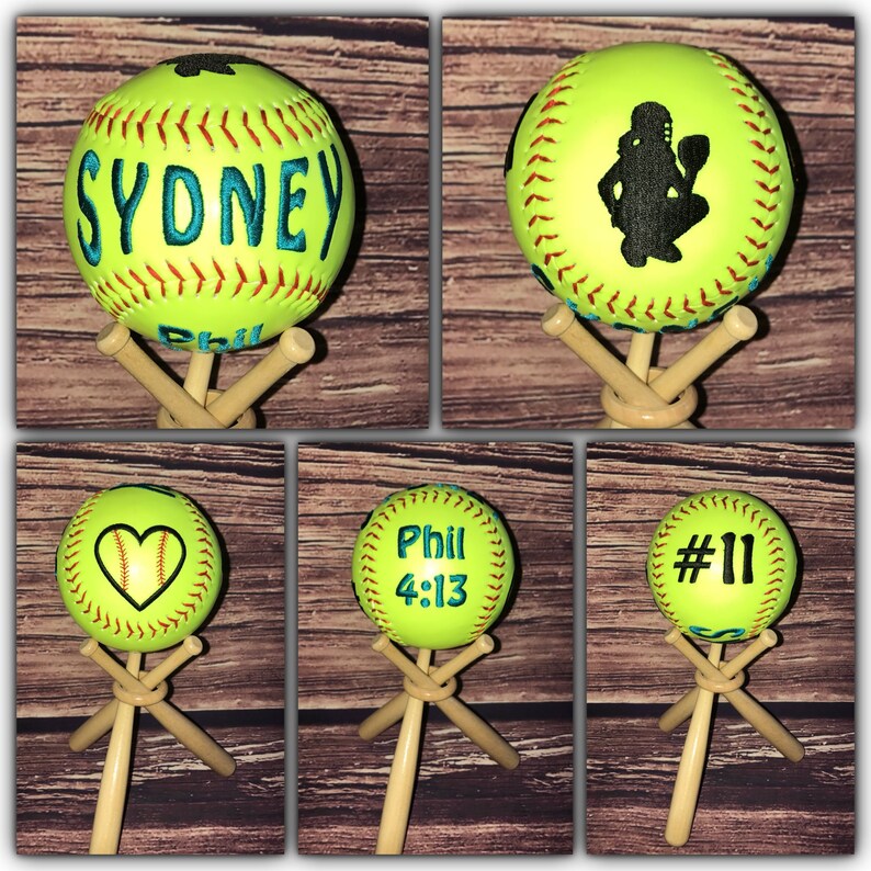 Embroidered Softball Personalized Softball Monogrammed | Etsy