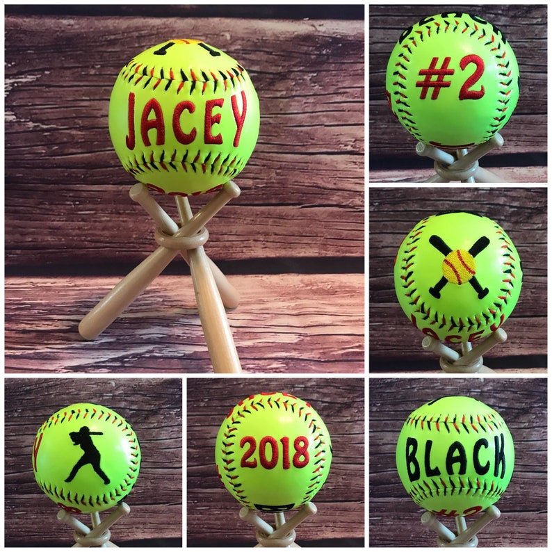 Embroidered Softball Personalized Softball Monogrammed - Etsy