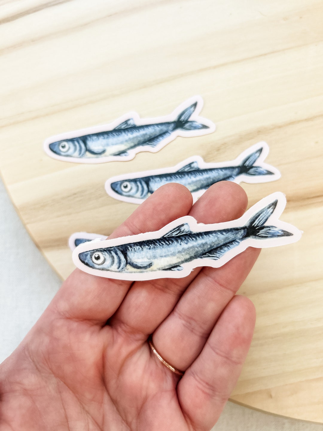 Anchovy Sardine Fish Matte Vinyl Sticker | Laptop Decal | Planner ...