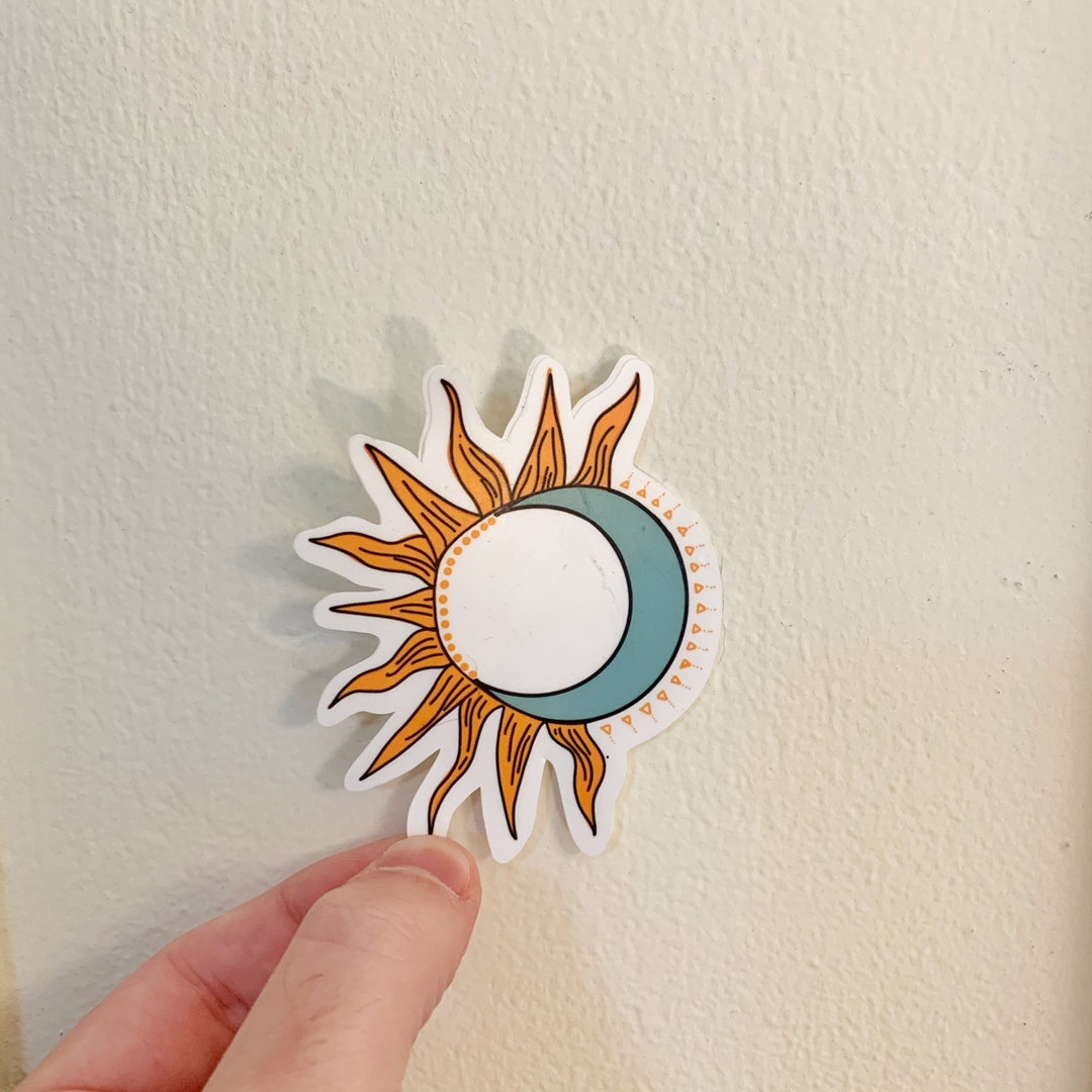 Sun and Moon Celestial Matte Vinyl Sticker - Etsy