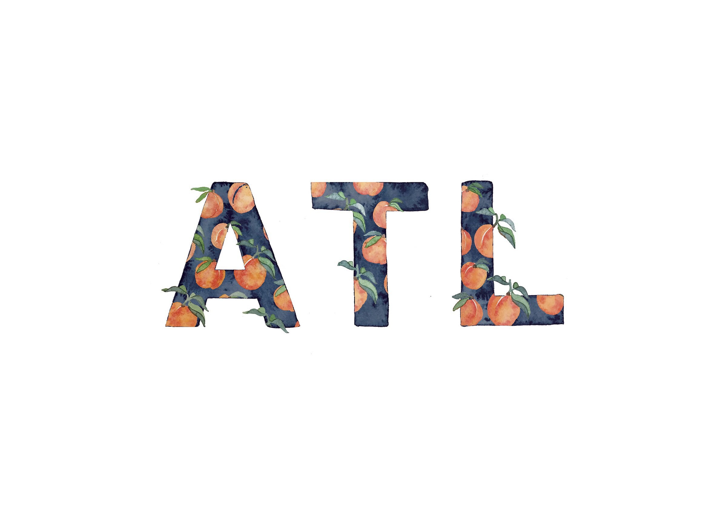 Atlanta Georgia ATL Peach Wall Art Home Decor Atlanta GA - Etsy