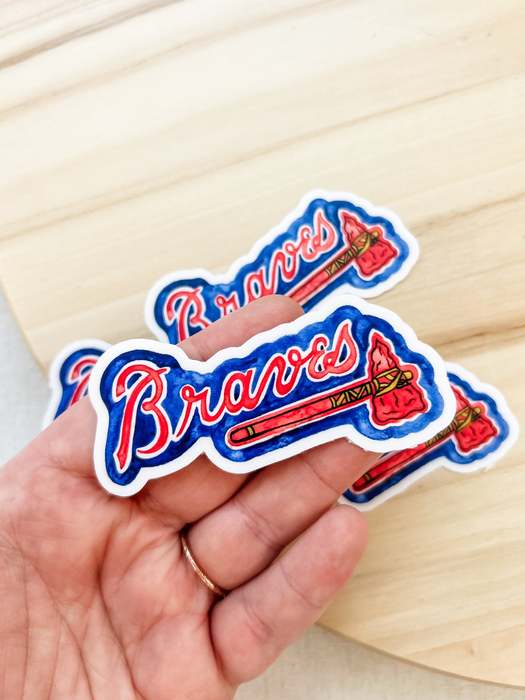 Braves Tomahawk ATL Atlanta Georgia Baseball Sports Matte Vinyl Sticker ...