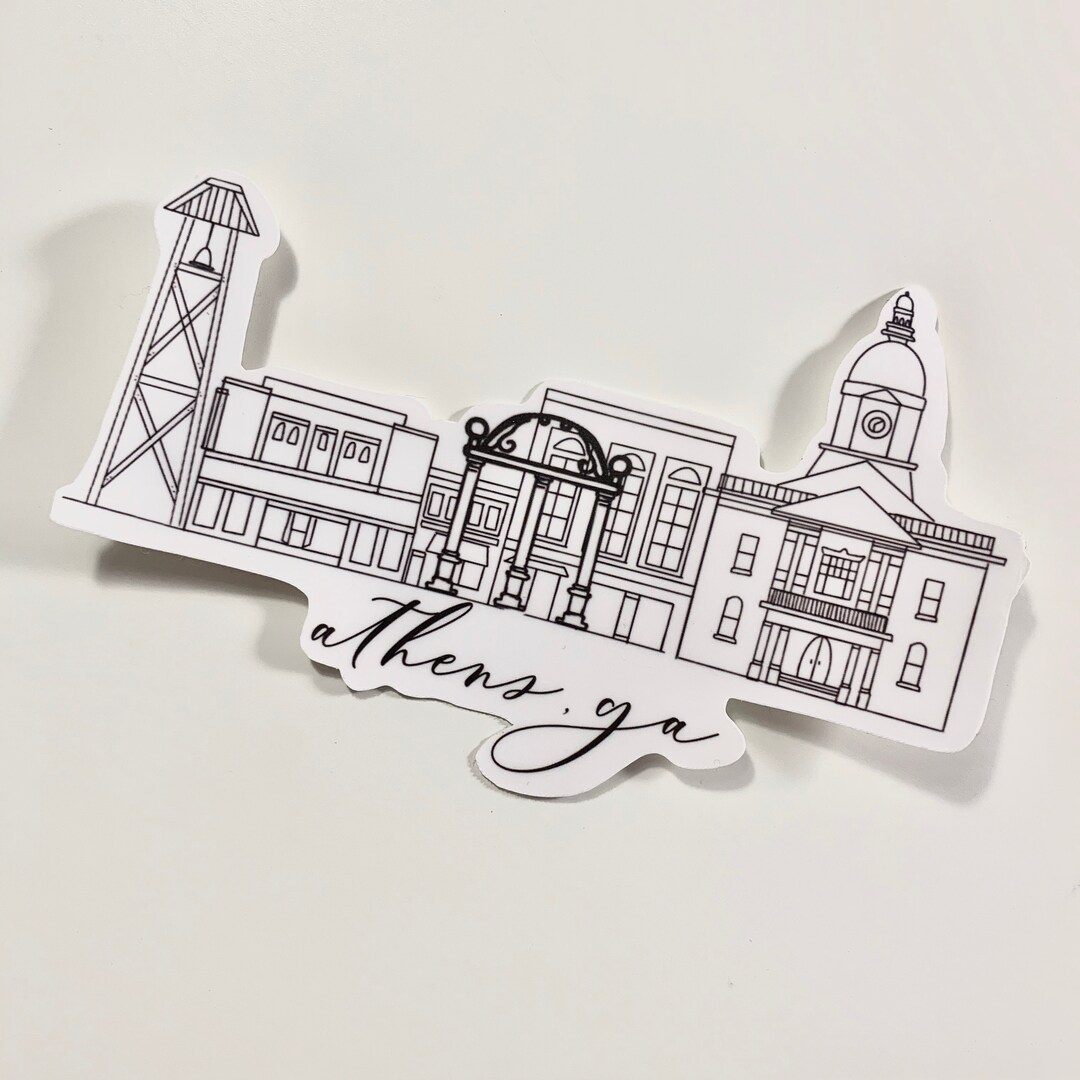 Athens GA Skyline Matte Vinyl Sticker - Etsy