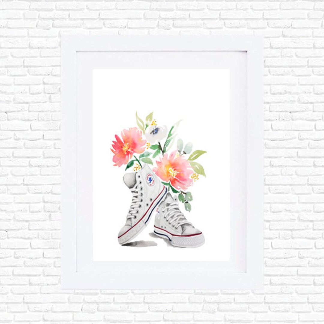 Watercolor Converse Loose Florals - Etsy