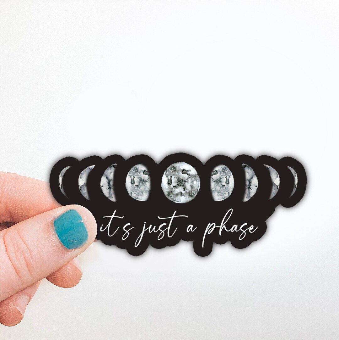 It's Just a Phase Moon Phases Matte Vinyl Waterproof Stickers for ...
