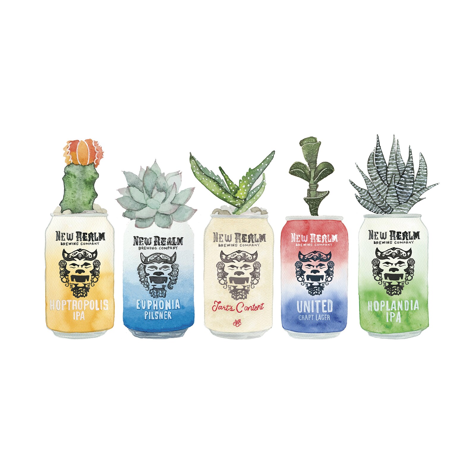 New Realm Brewing Company Beer Can Succulents Atlanta GA Drink Local ...
