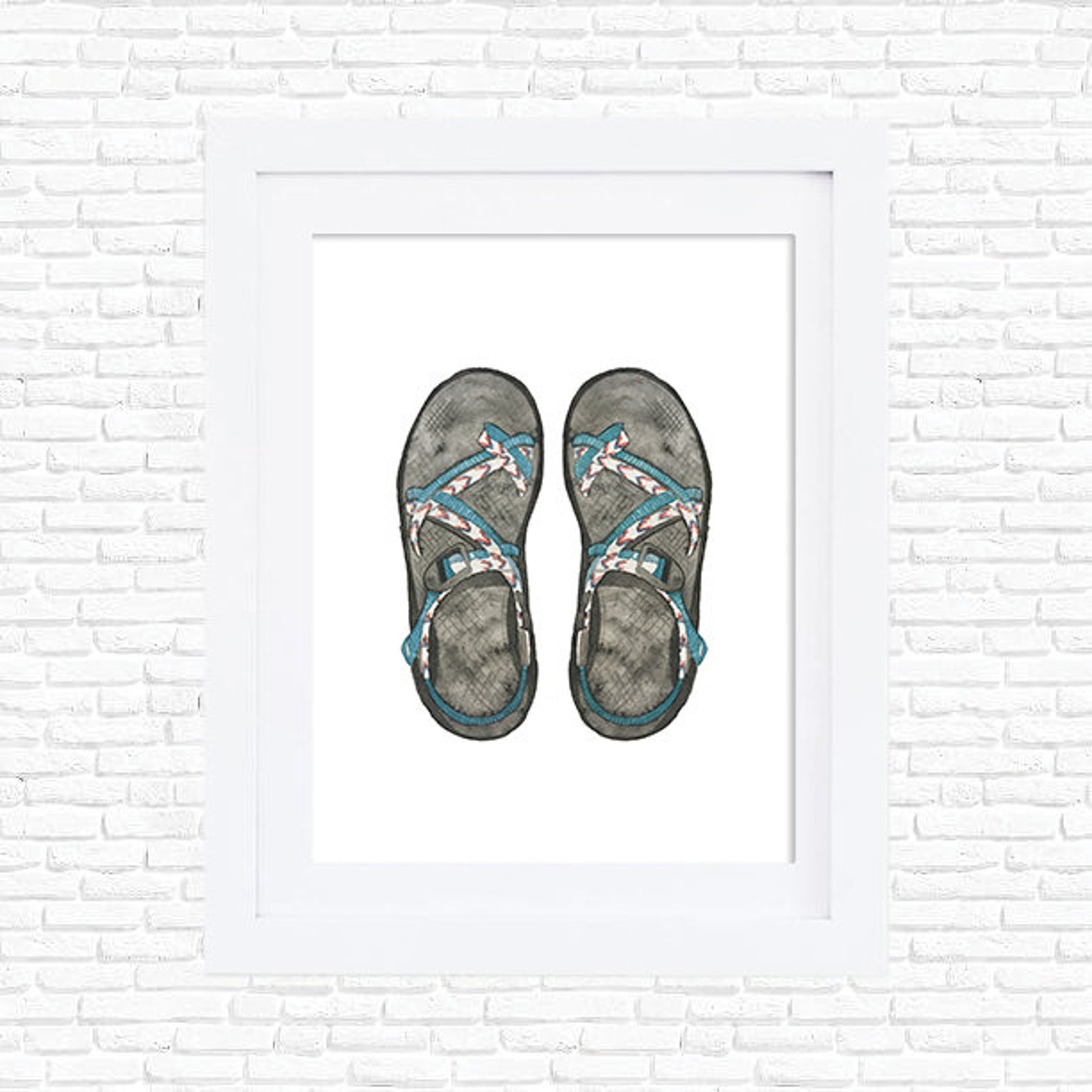 Chacos Granola Wanderlust Print Sandals Art Print Summer Shoes - Etsy