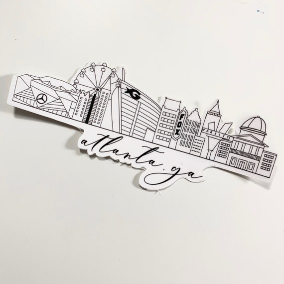 Atlanta Skyline Matte Vinyl Sticker - Etsy