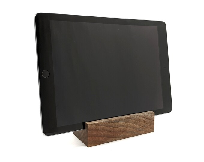 Walnut Ipad Stand Wooden Tablet Stand Ipad Station | Etsy