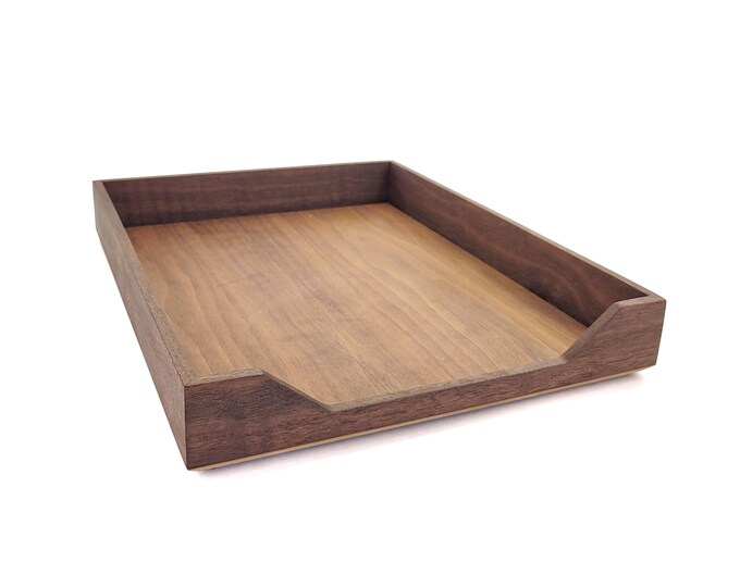 Desk Organizer Tray Document Tray Wood Paper Tray Wood Paper Organizer ...