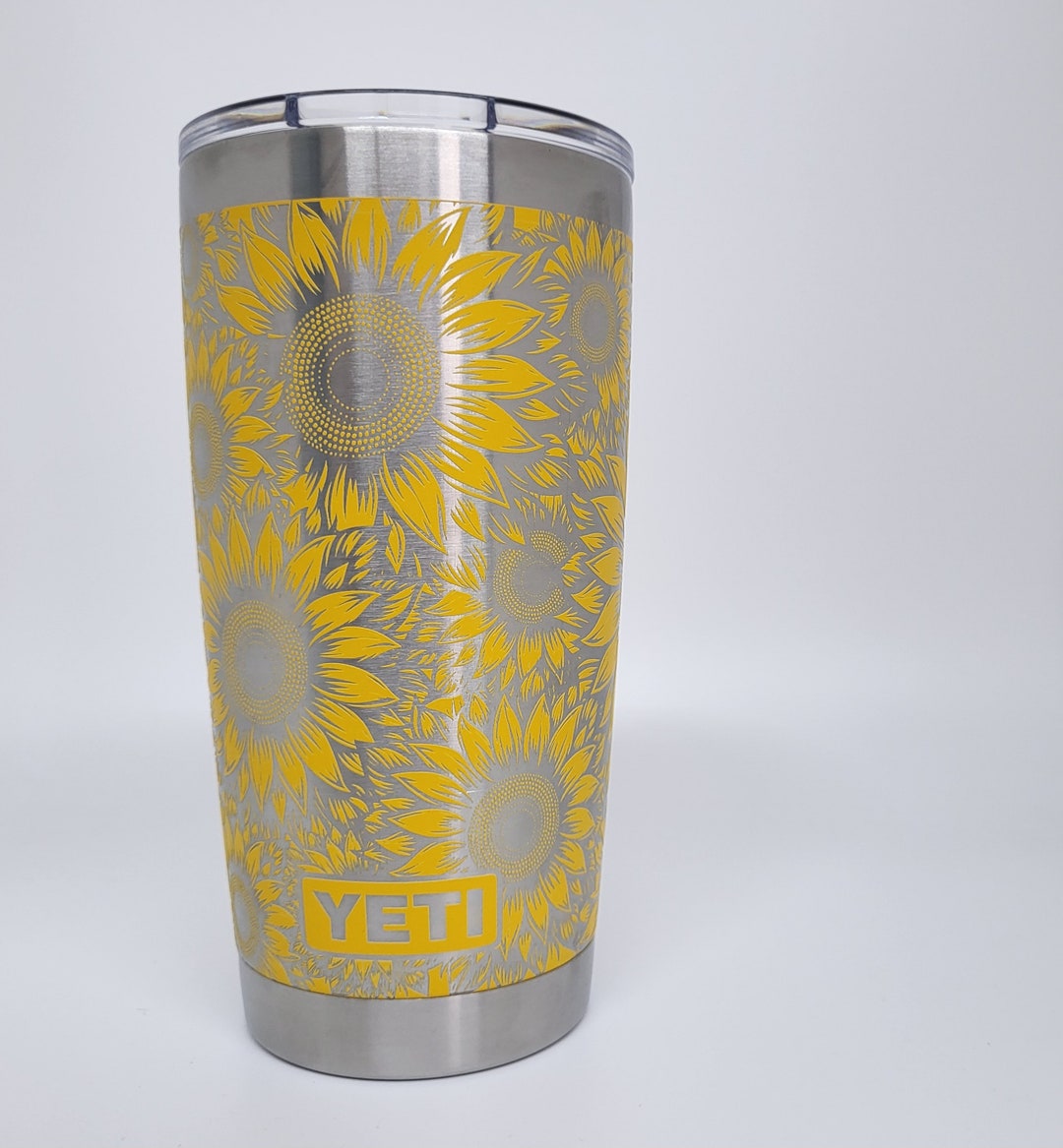 Engraved Sunflower Yeti 20oz Rambler, Sunflower Tumbler, Engraved ...
