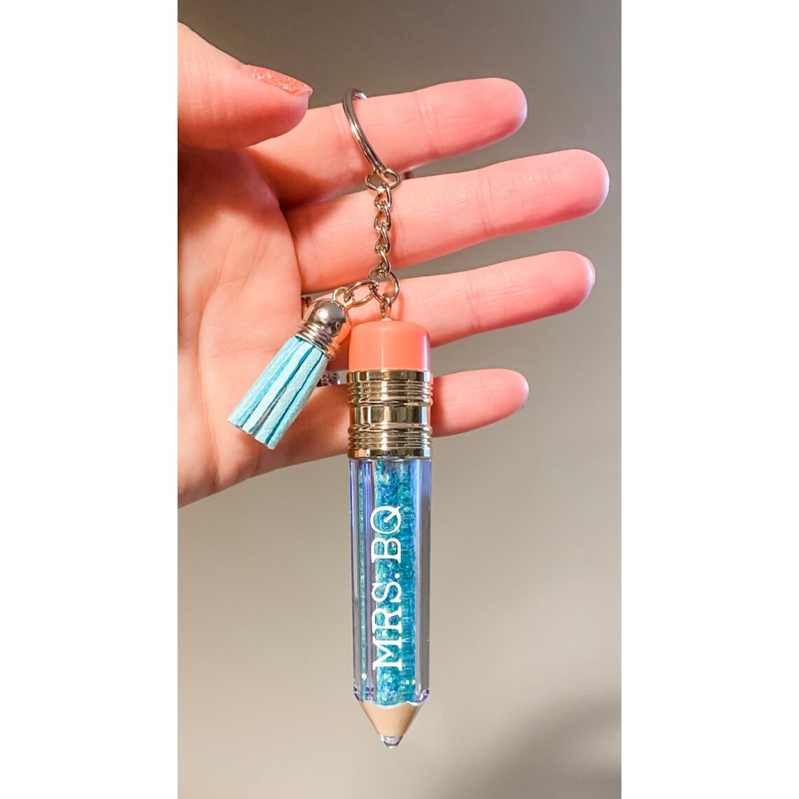 Pencil Keychain // Glitter Pencil Keychain // Teacher Keychain | Etsy