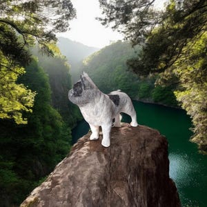FOR SALE. Dog Sculpture. 1.5 Inches Barbie Sized White French Bulldog ...