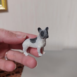 FOR SALE. Dog Sculpture. 1.5 Inches Barbie Sized White French Bulldog ...