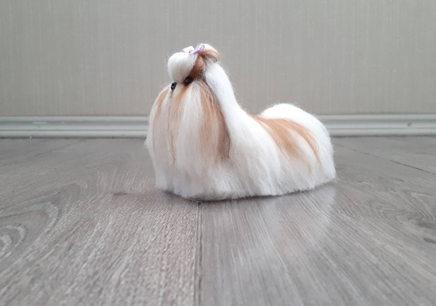 Example. Shih Tzu Dog Figurine Miniature Felted Realistic Dog Sculpture ...