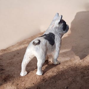 FOR SALE. Dog Sculpture. 1.5 Inches Barbie Sized White French Bulldog ...