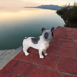 FOR SALE. Dog Sculpture. 1.5 Inches Barbie Sized White French Bulldog ...