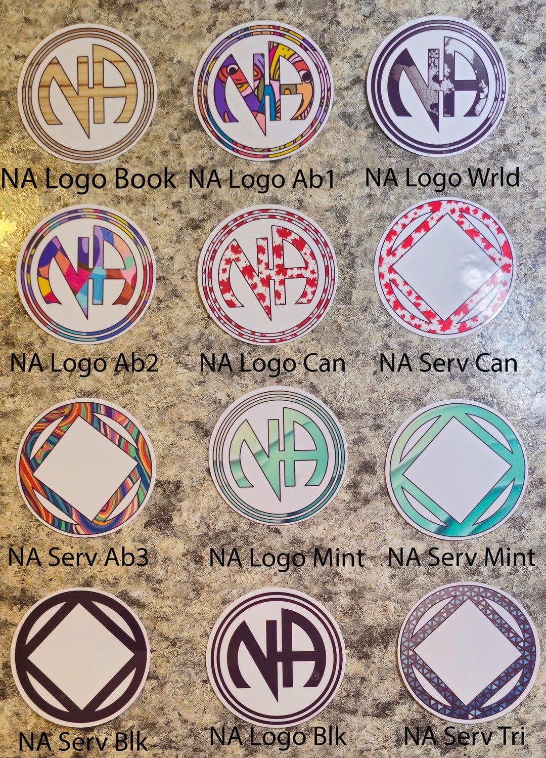 NA Logo and Service Logo Designs 2" and 4" Laminated Vinyl Stickers ...